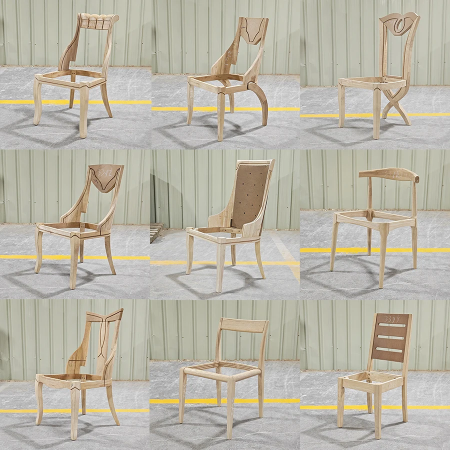 Unassembled Wooden Dining Chair Frame Furniture Frame for Building a ...