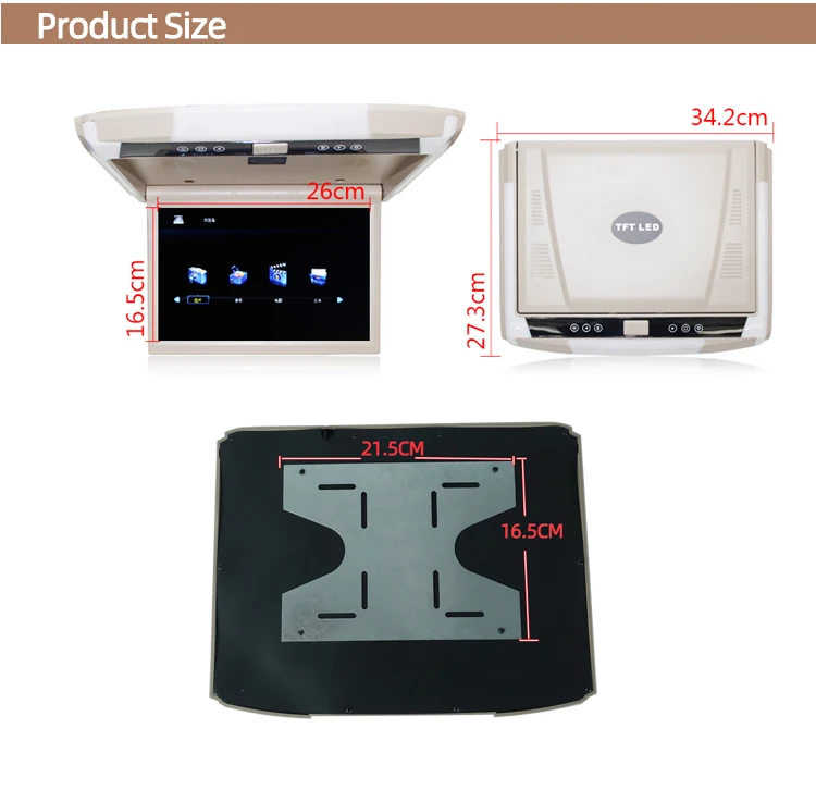 Bus Roof Mount Monitor Car Alpine Lcd Mini Tv Super Slim Truck Flip ...