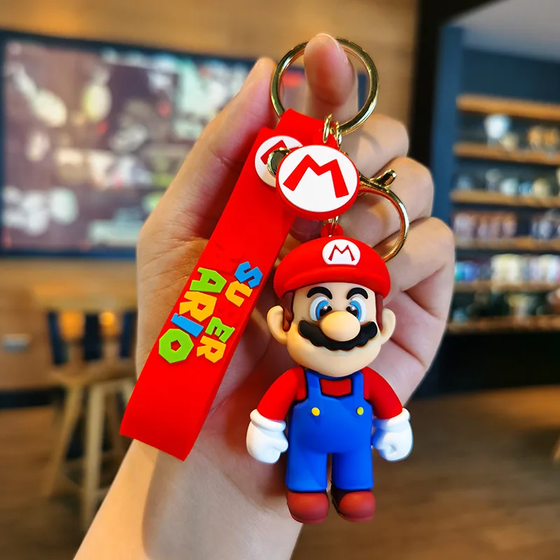 Cartoon 3d Pvc Keychain Super Mario Bros Mushroom Key Chain Car Bag ...