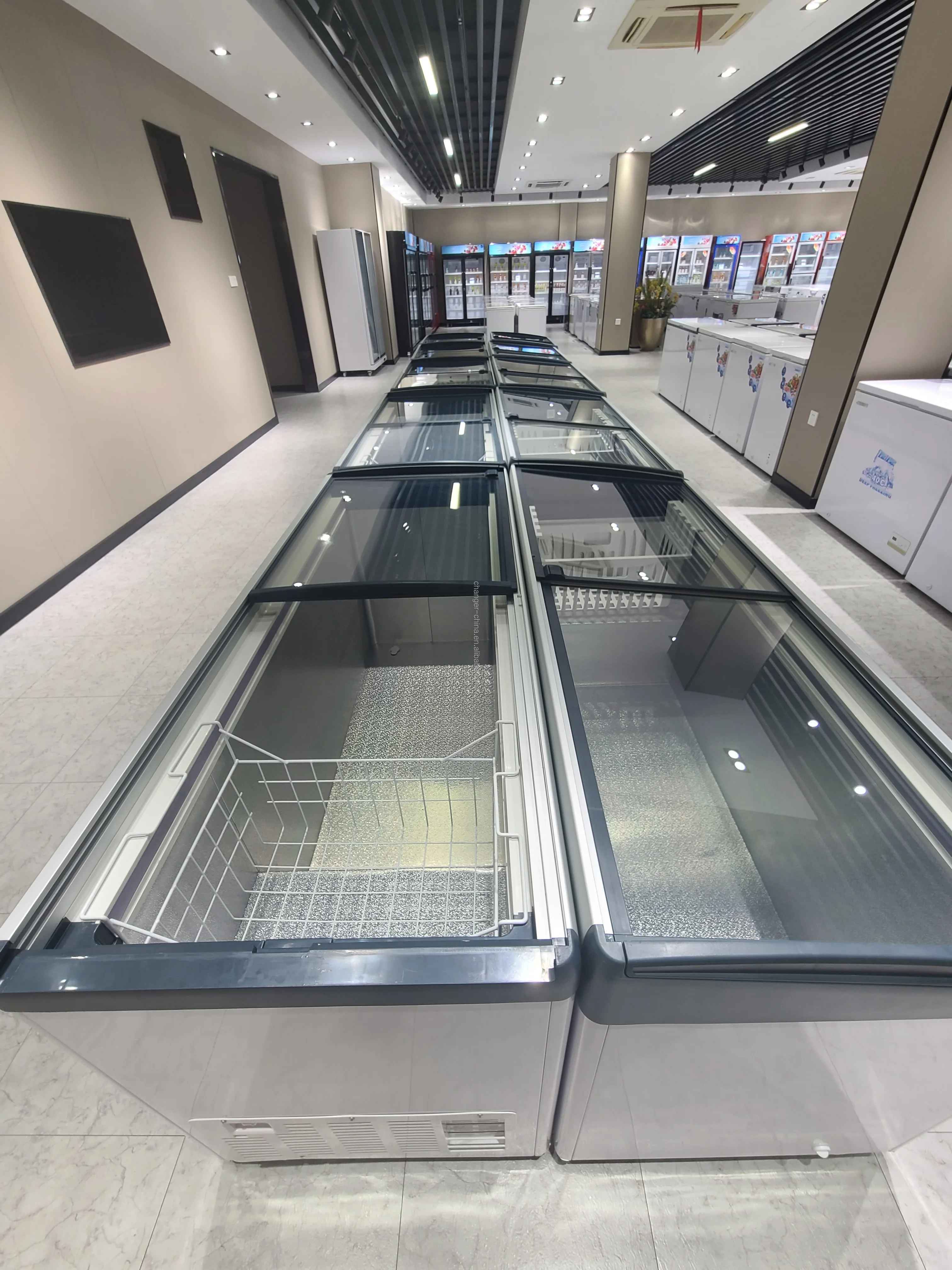 Supermarket Island Freezer Meat Display Chiller Commercial ...
