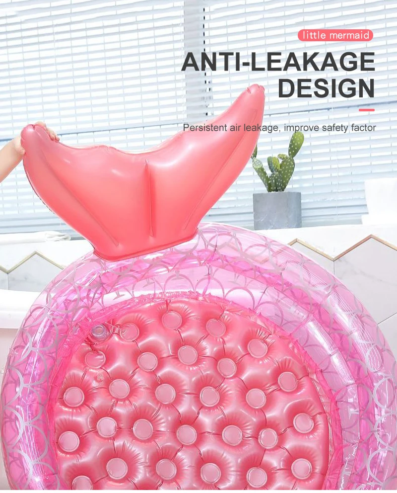 Yizhi Pink Mermaid Tail Kids Inflatable Swimming Pool Environmental Pvc ...