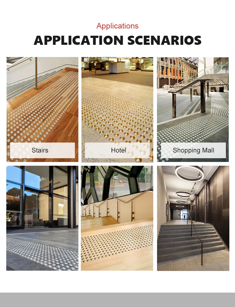 Brass Directional Tactile Guide Strip with Diamond Surface and Hollow ...