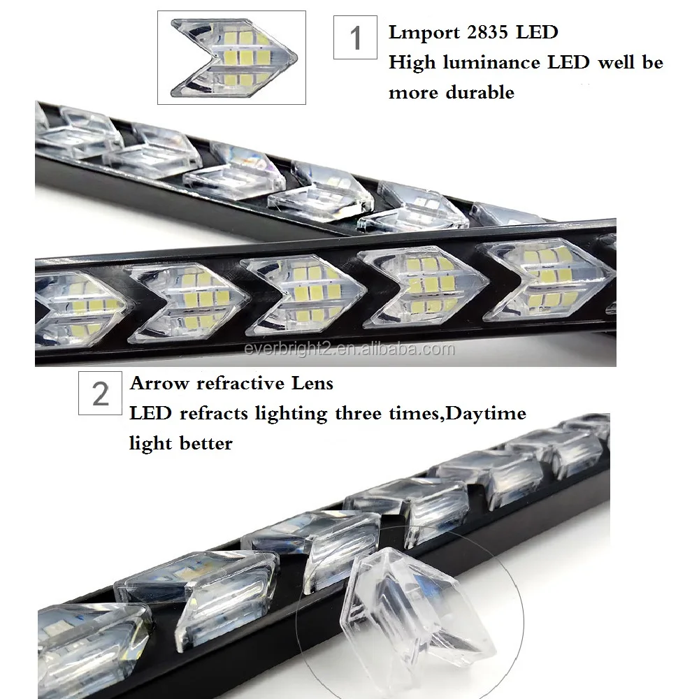 Ip67 Universal 12v Led Drl Sequential Waterproof Daytime Running Light ...