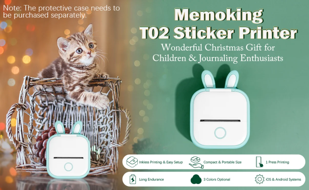 Phomemo T02 Mini Portable Thermal Printer - Perfect for Students