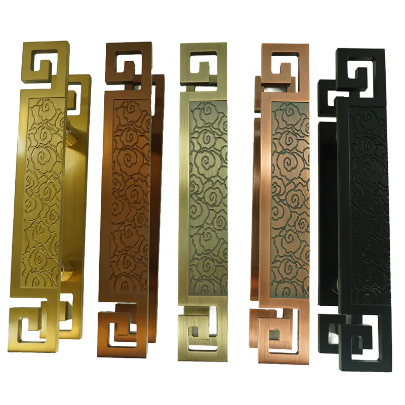 Modern Wood Long Door Handles Aluminum Bronze Black Luxury Door Pull ...
