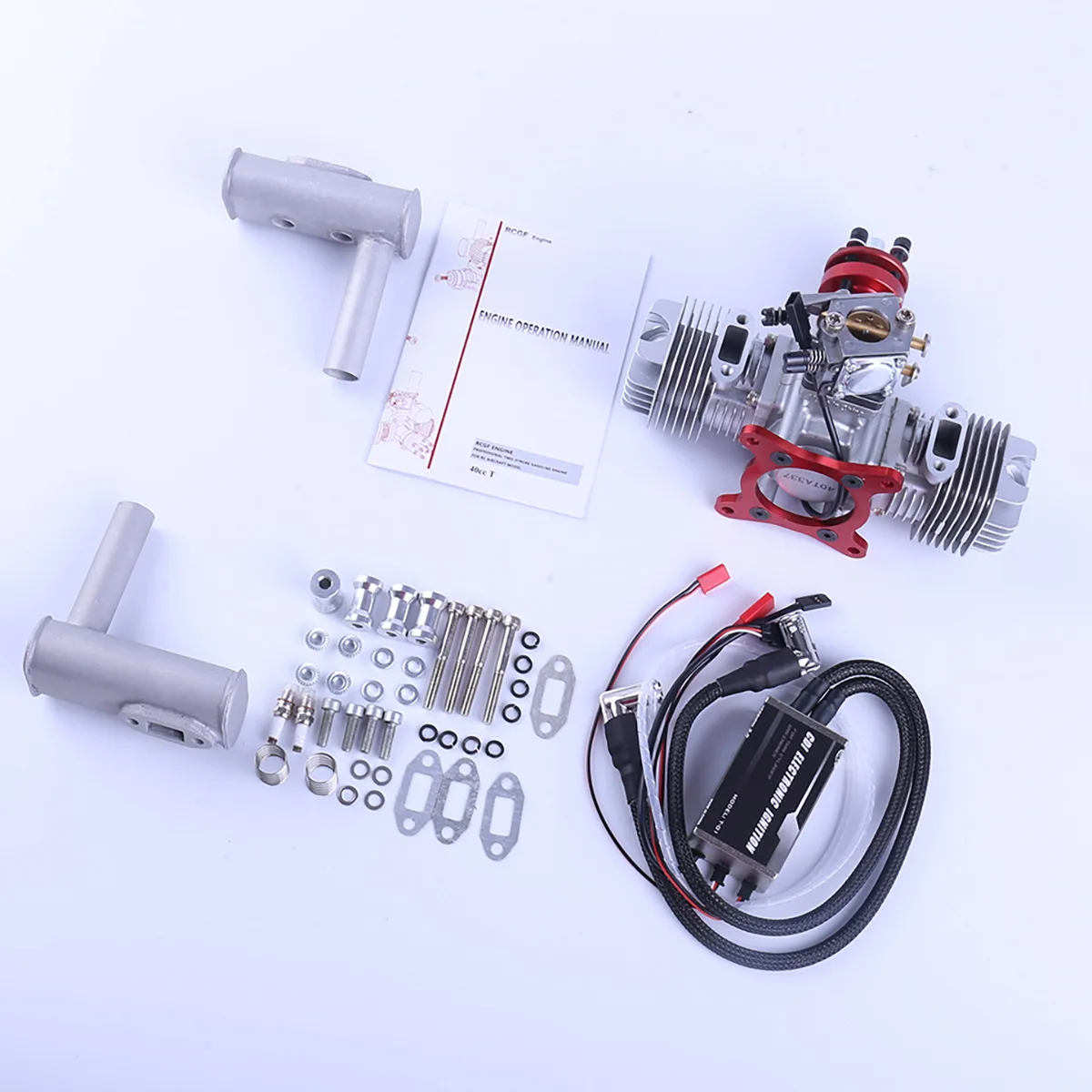 40cc T Two-cylinder Gasoline Engine Two-stroke Aviation Model Fixed ...