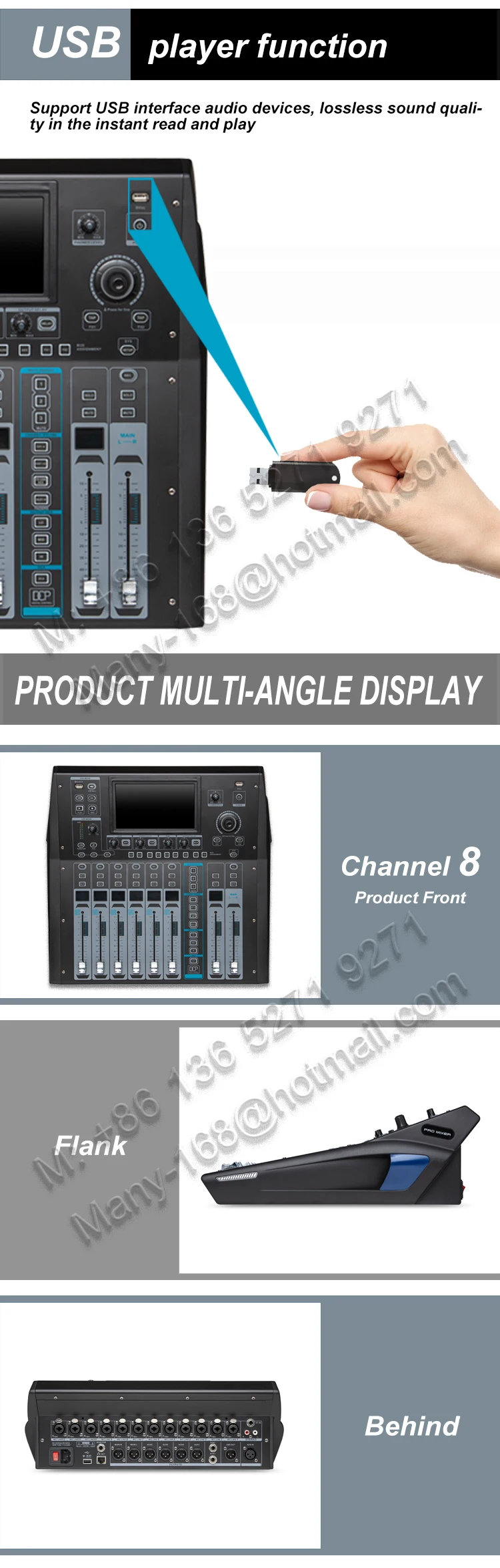 Md High Quality Input With Electronic Fader Digital Audio Mixer - Buy ...