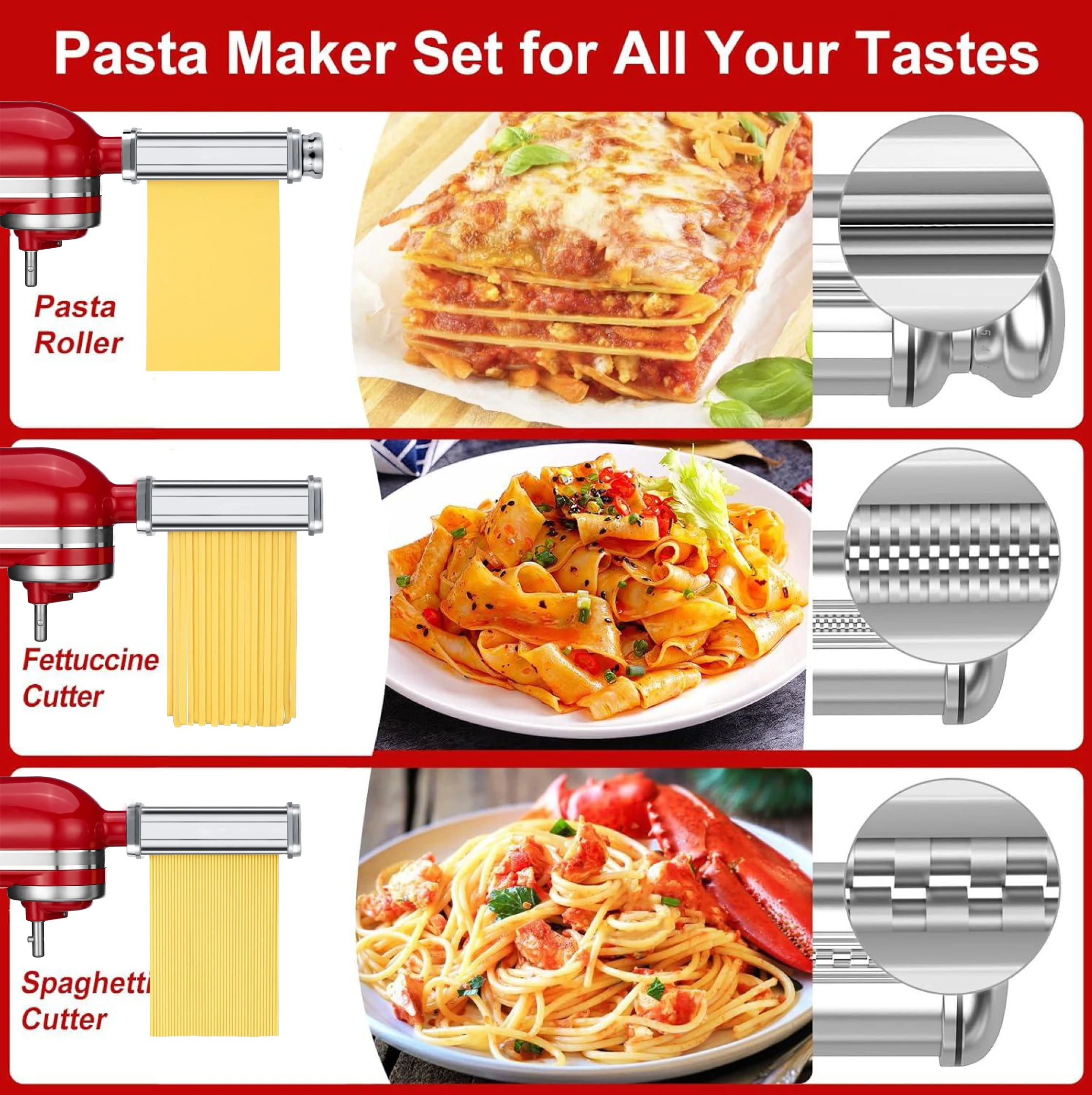 Electric 300W Stainless Steel Spaghetti Fettuccine Cutter Pasta Maker ...