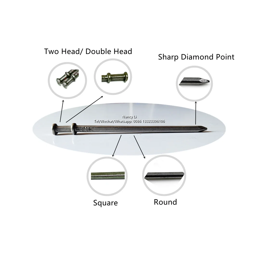 17x27 Bright Duplex Nails Galvanized Scaffolding Nails Polished Double ...