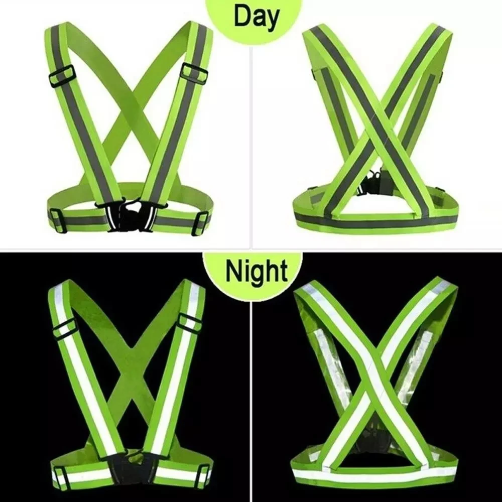 Reflective Strap Safety Jacket Traffic Construction Life Vest Yellow ...