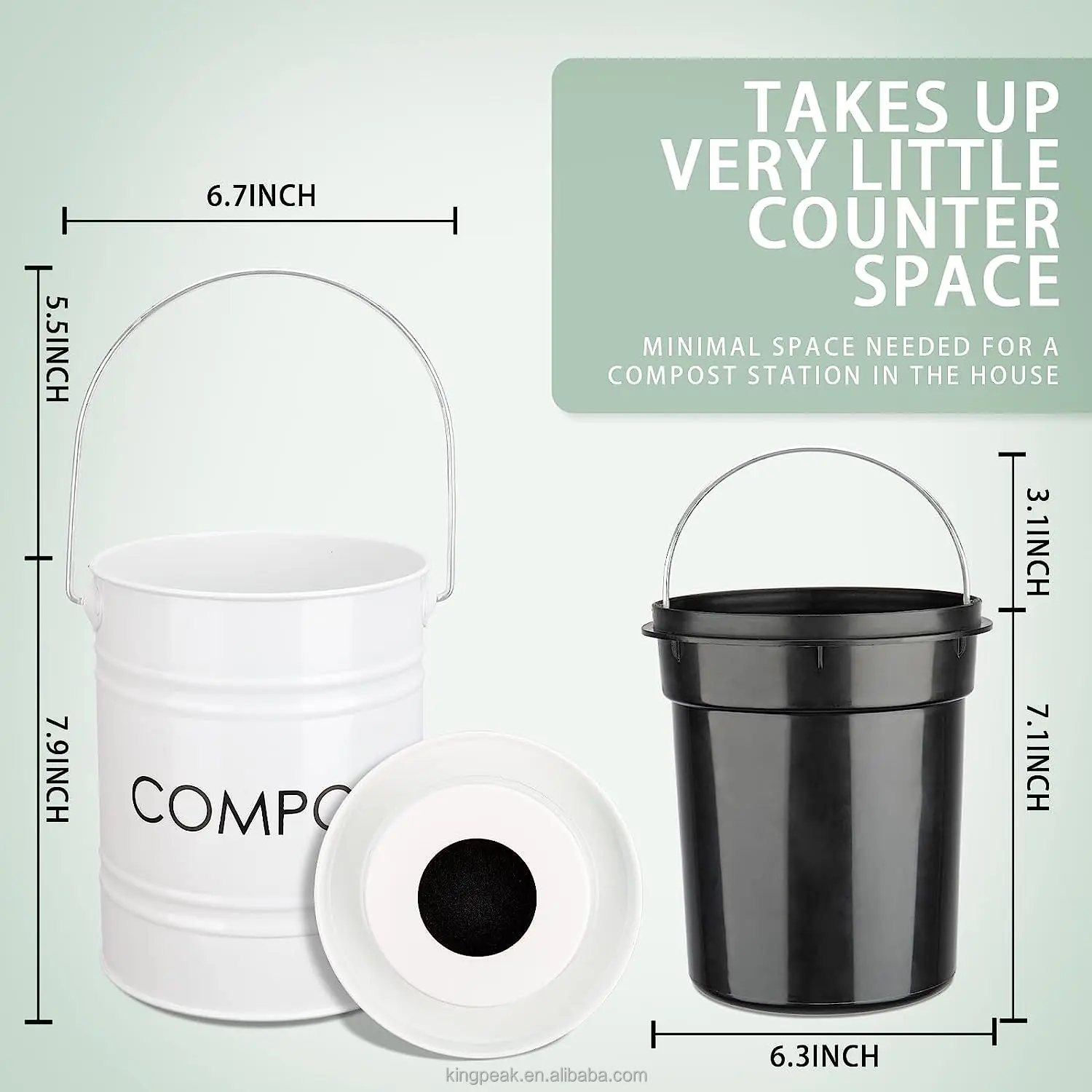 Kitchen Countertop Compost Bin - Sustainable & Durable