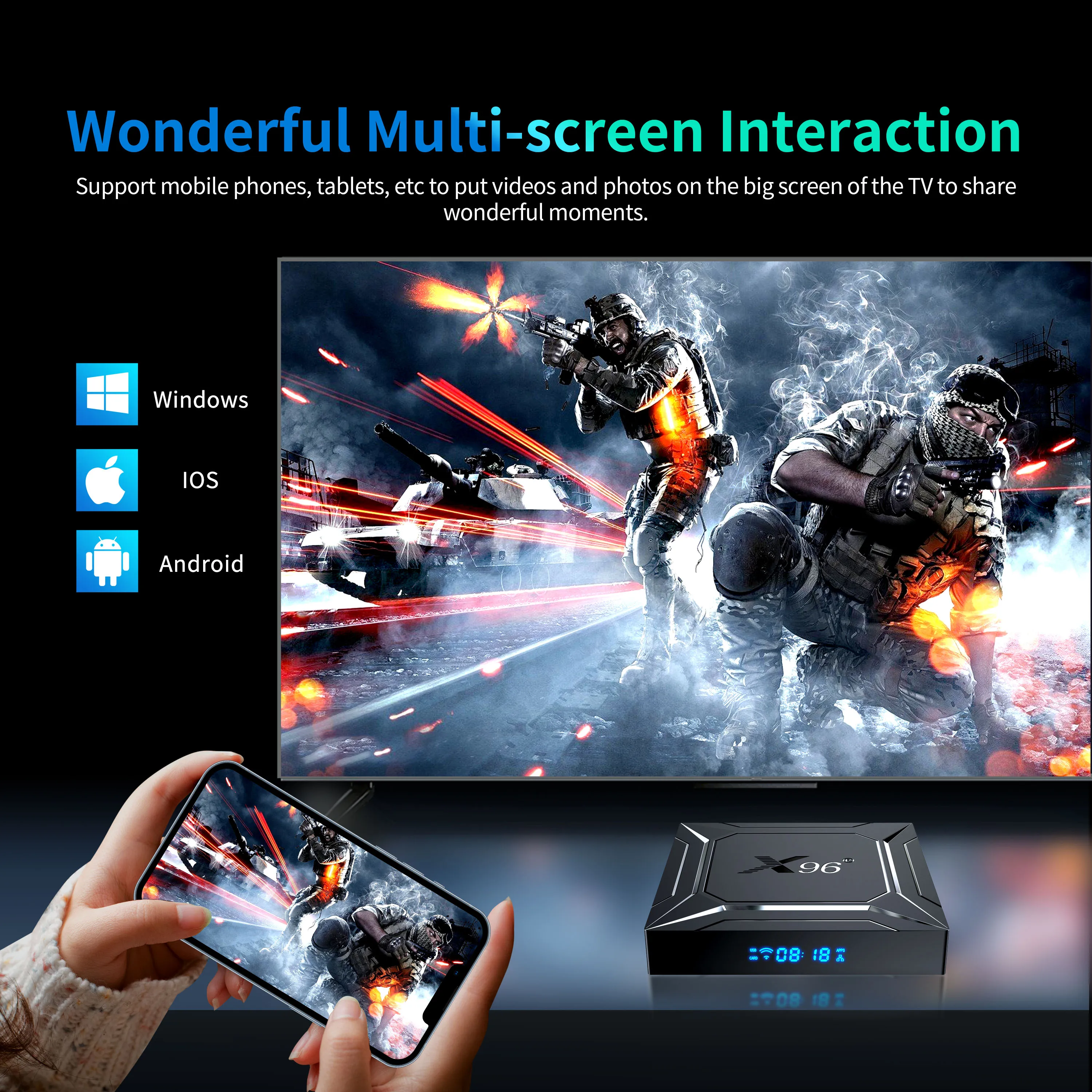 2025 X96 M200 Android 14 TV Box with Amlogic S905X5M, Voice Remote, 4K ...