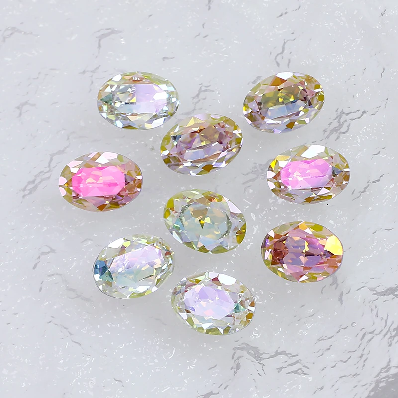 Wholesale Dongzhou Oval Glass Rhinestone K9 Crystal Beads