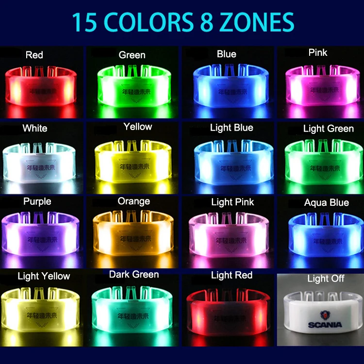Lights Light Up Bracelets Custom Logo Wireless Remote Controlled Led ...