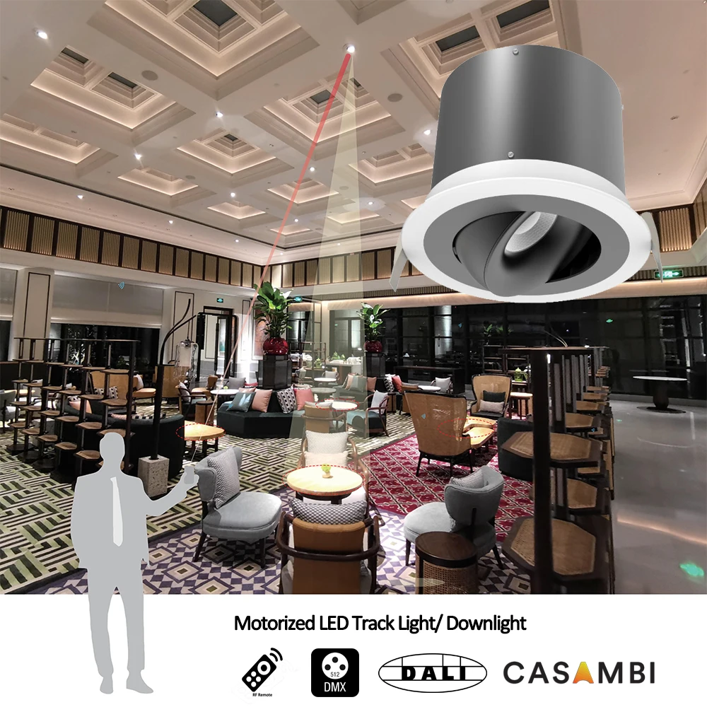 30W Adjustable LED Downlight - Casambi DMX Remote Control