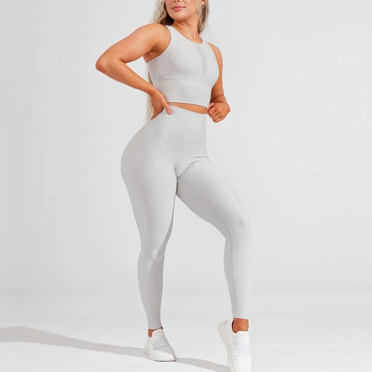 Shop Our Factory Ribbed Sports Seamless Active Wear Set for Women