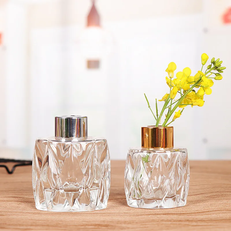 Wholesale Modern Simple Mini Clear Crystal Vase Small Cylinder Silver ...