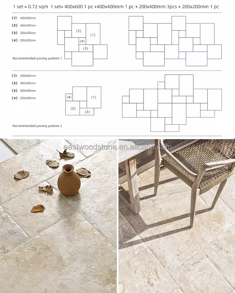 Yellow Limestone French Pattern Pavers Modern Design Natural Stone ...