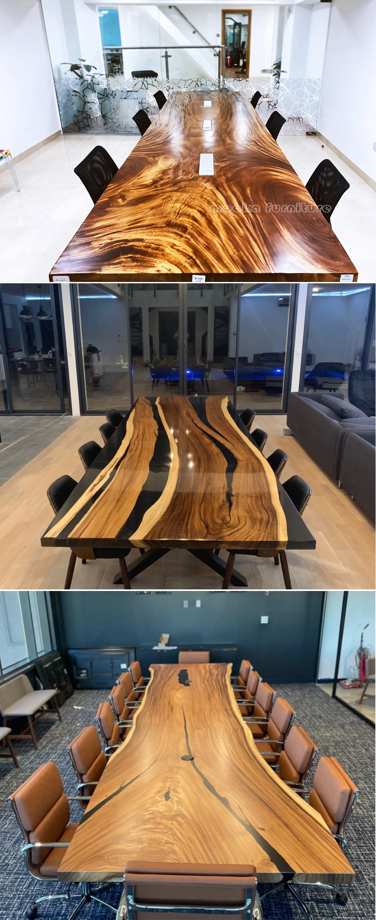 Modern Natural Edge Walnut Table Top Fast Selling 10 Seater Dining ...