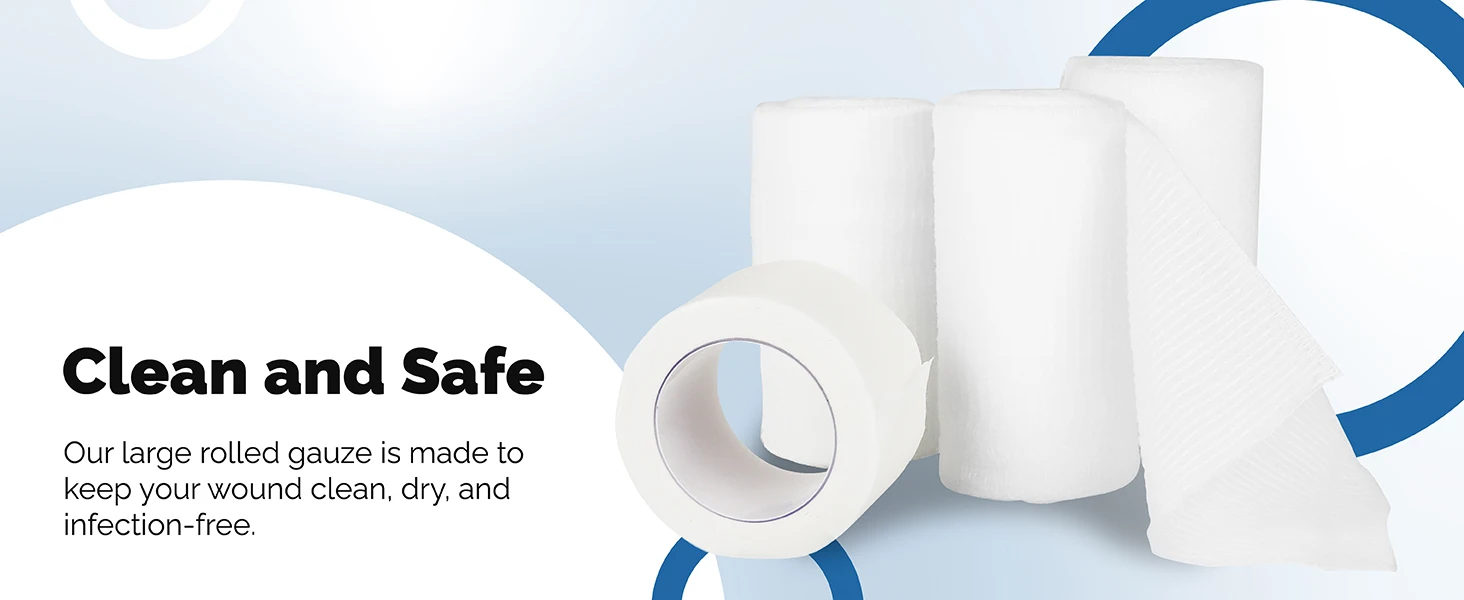 Gauze Bandage Roll with Tape - Flexible, Soft, and Breathable