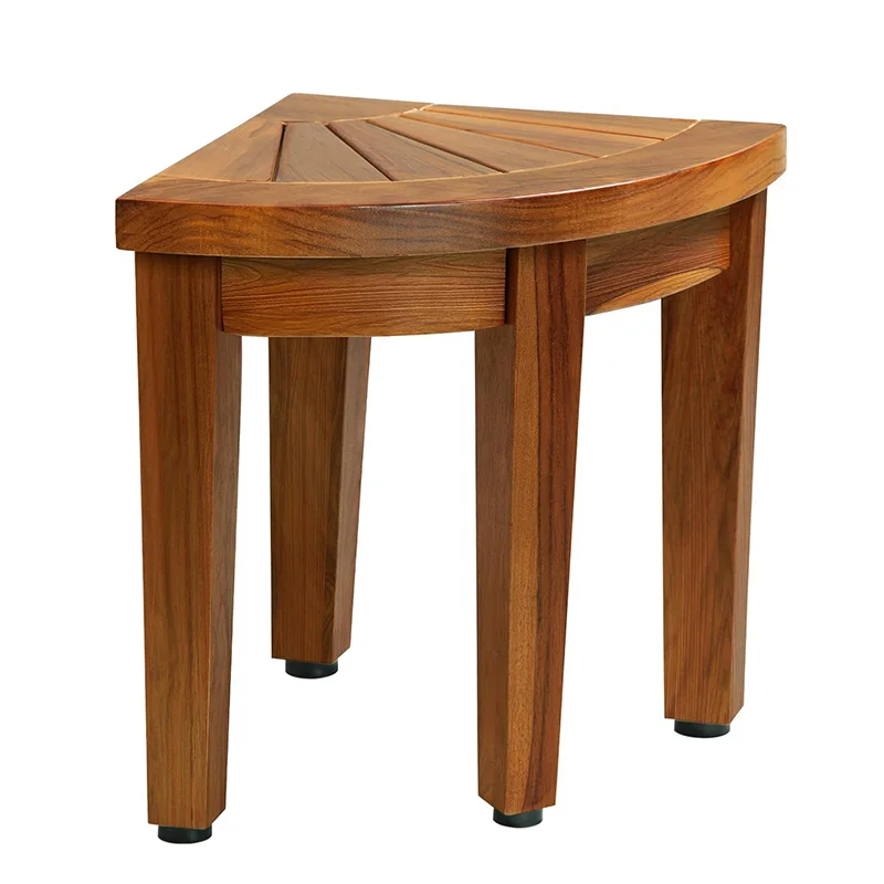 Teak Wood Inside Shower Foot Stool For Shaving Leg 12in Corner Shower ...
