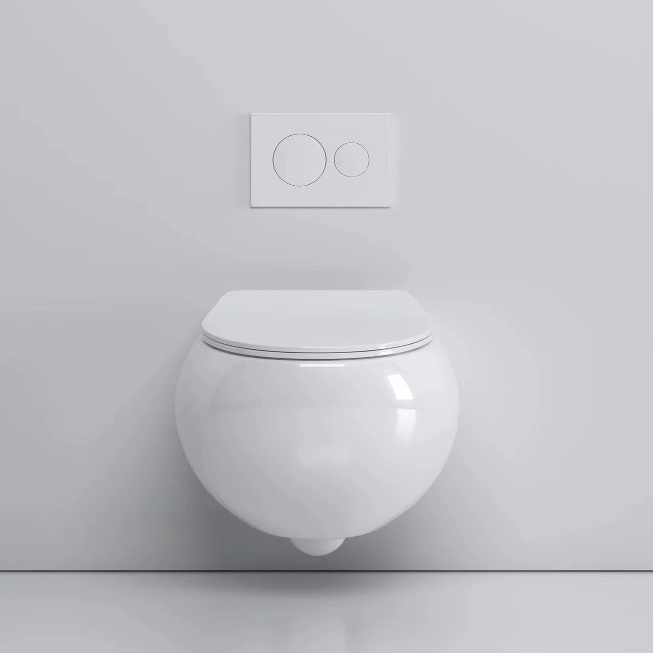 Egg-shaped Closestool Frameless Wall-mounted Closestool Circular Design ...