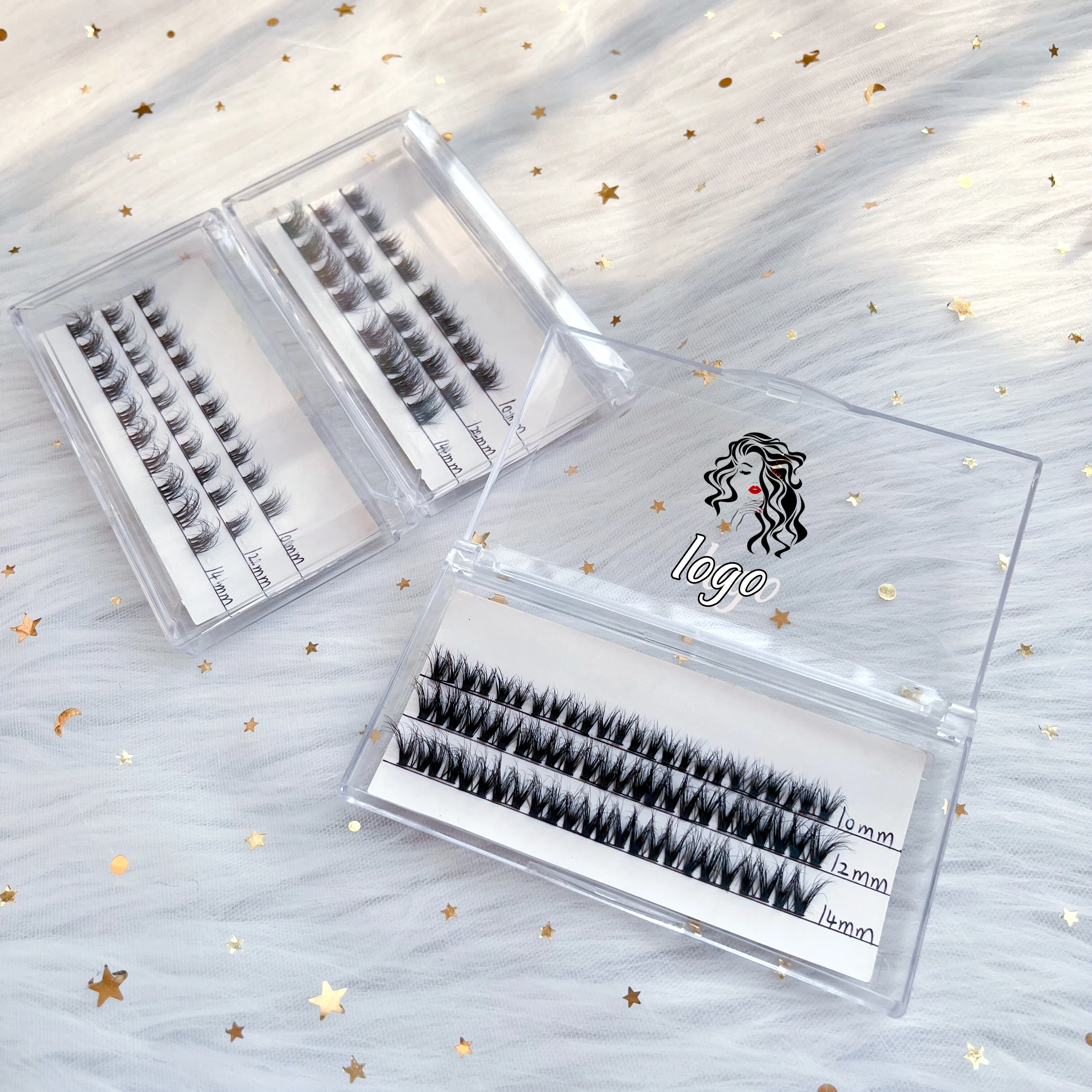 Professional Cluster Eyelash Extensions Kit Press-On Lash Clusters Mix ...