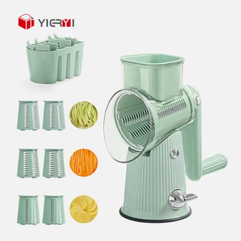 Rotary Cheese Grater Shredder Chopper Round Tumbling Box Mandoline ...