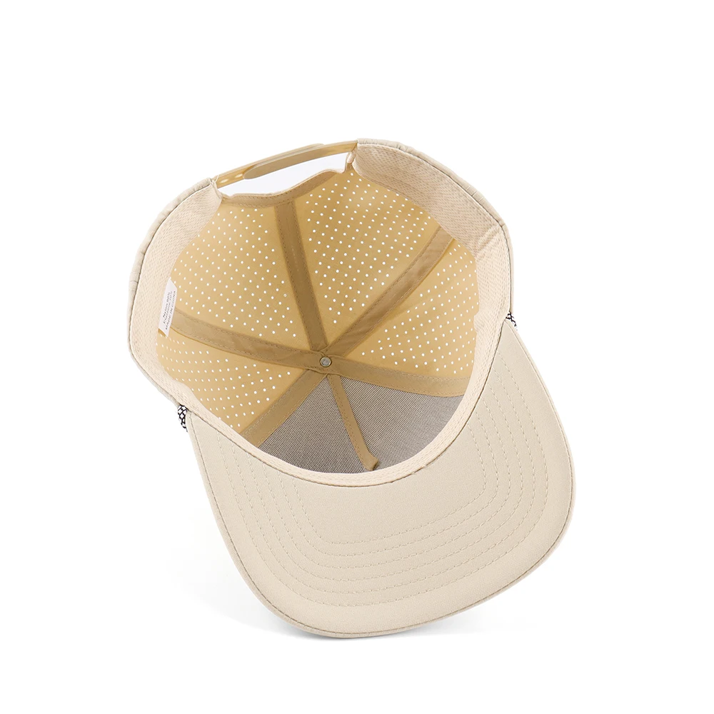 Custom 5 Panel Pvc Rubber Patch Perforated Hat Breathable Rope Baseball ...