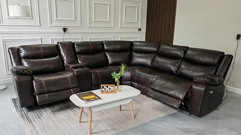 Modern Power Leather Electric Corner Recliner Furniture Living Room ...