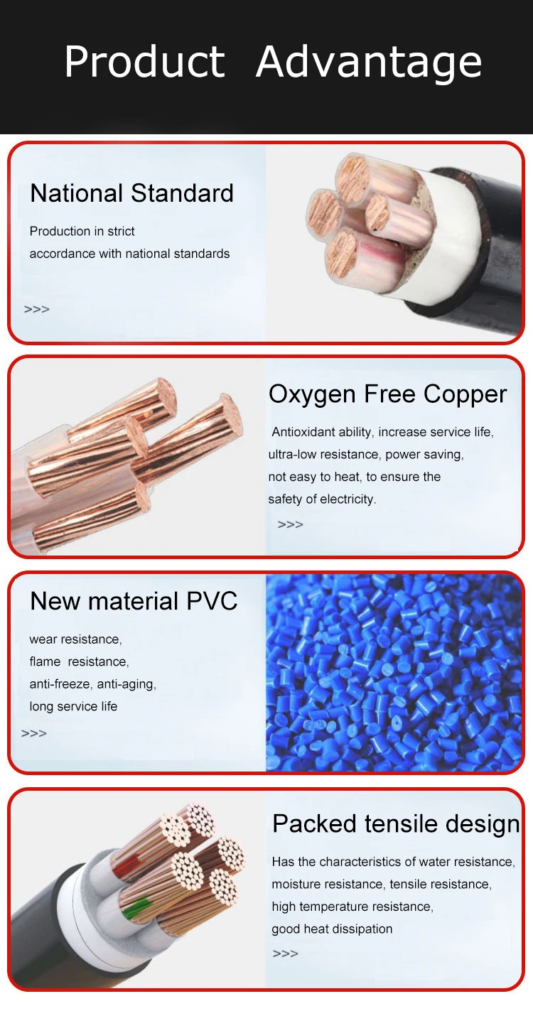 YJV 0.6/1kv 4 Core 4C Copper 25mm2 70mm2 75mm2 120mm 150mm2 300 mm square PVC XLPE SWA Armoured ...