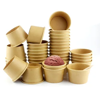 Custom Printed Personal Logo Disposable Cups Paper Cups For Ice Cream ...