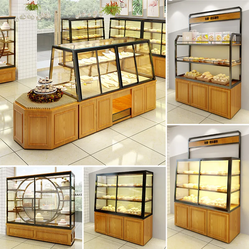 Supermarket Wood Bakery Display Cabinet Bread Rack Bread Cabinet Rack ...