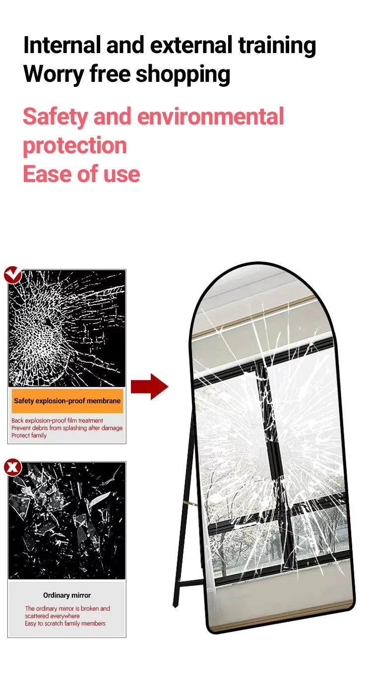 Full Body Glass Dressing Mirror - Modern & Portable Design