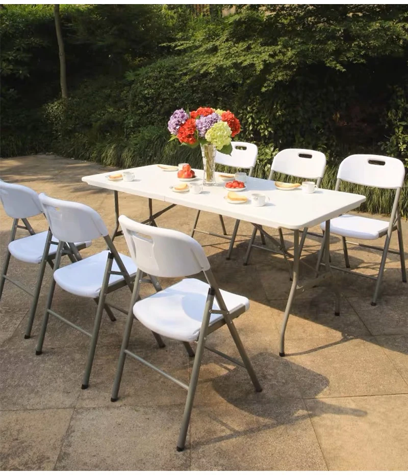 4ft White Color Wholesale Garden Folding Adjustable Plastic Table ...