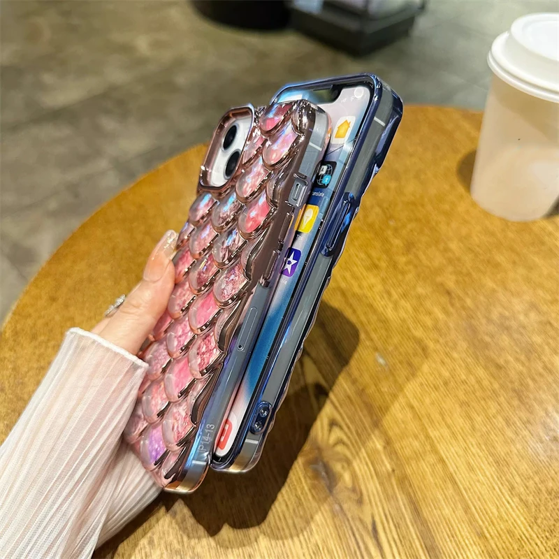 Luxury Glitter Mermaid Fish Scale Pattern Phone Case For Iphone 13 Pro ...