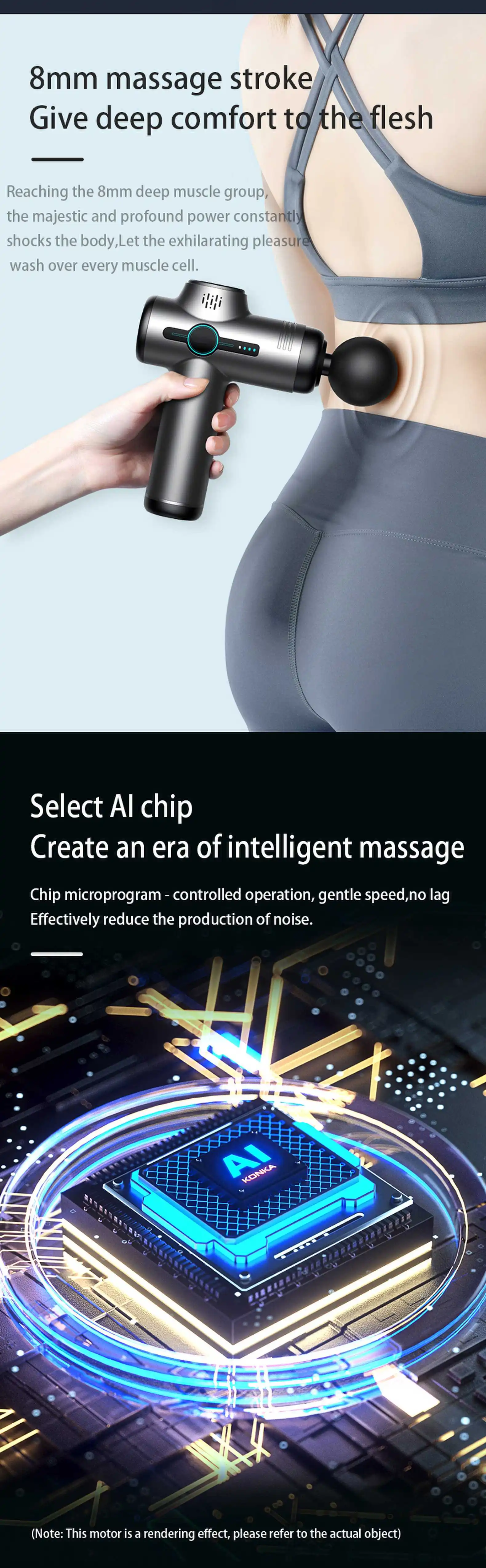 Pro Mini Massage Gun Deep Tissue Percussion Vibration Fitness Fascia ...