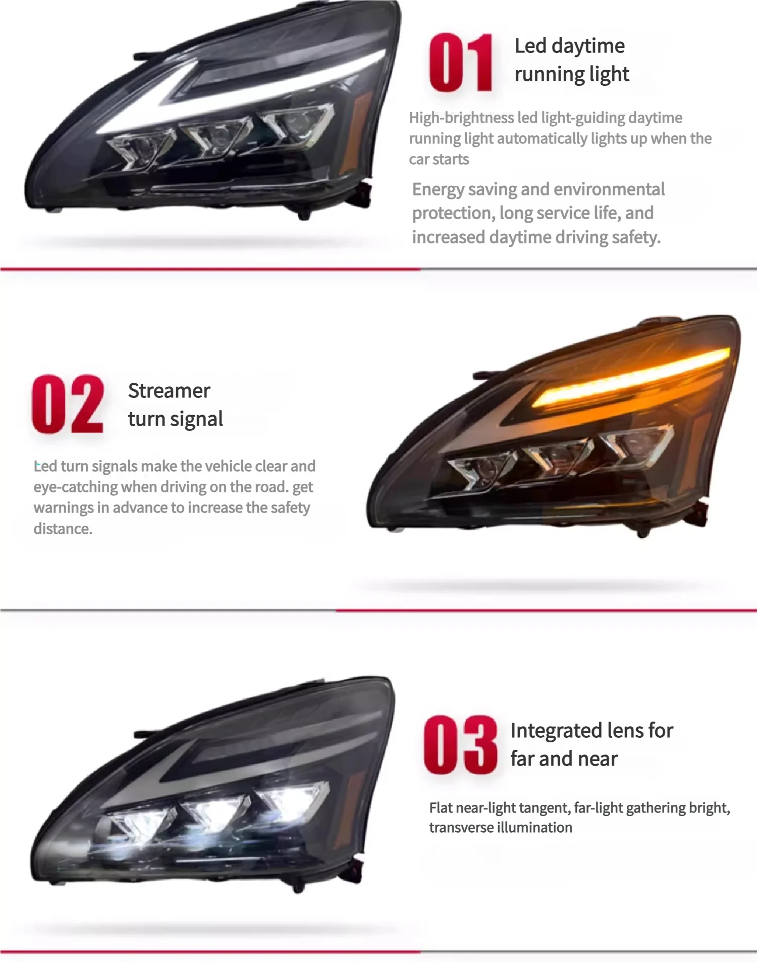 High Quality Modified LED Headlights for Lexus RX300 RX350 RX400 2003 ...