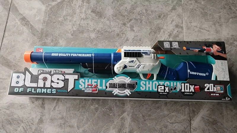 Double Shot Shell Throwing Shotgun - Soft Bullet Gun Toy