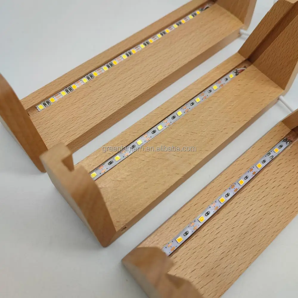 Led Wooden Base Display Stand U-shaped Photo Frame Acrylic Art Light ...