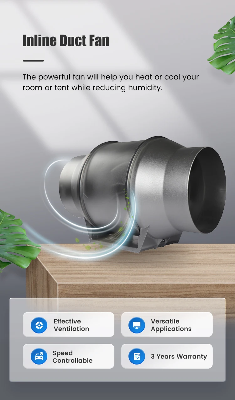 12Volt Solar Inline Axial Flow Duct Booster Fan OEM ODM Plastic Ball ...