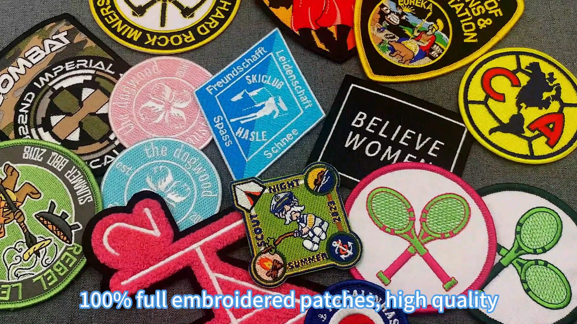 Custom Sample Heat Press Iron On Patches Logo Embroidery Towel Chenille ...