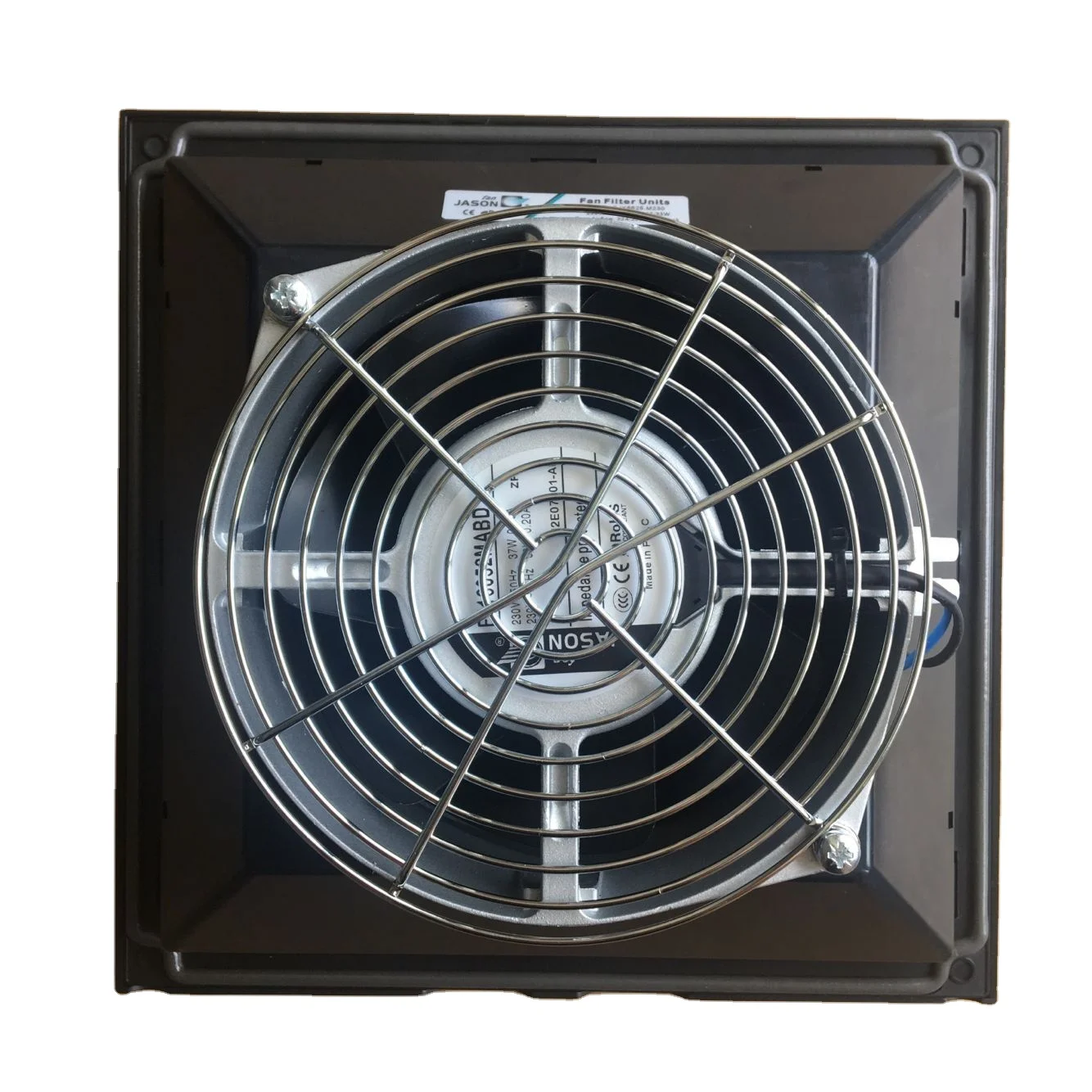 Jasonfan 230V AC black color 255x255mm 224m3/h metal blade axial fan ...