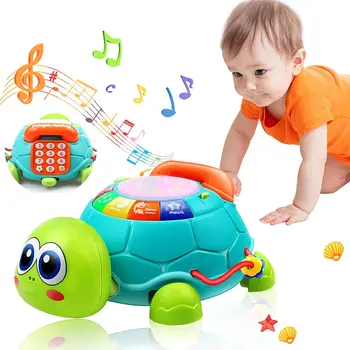 6 Function Musical Turtle Toddler Baby Crawling Toy Early Educational ...