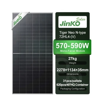 Jinko Tiger Neo N Type 72hl4-(v) 570-590 Watt Mono-facial Module 570w 575w 580w 585w 590w Solar ...