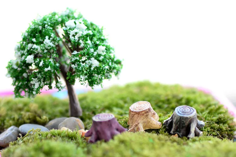 3 Styles Mini Cute Tree Stump Tiny Bridge Garden Diy Landscaping ...