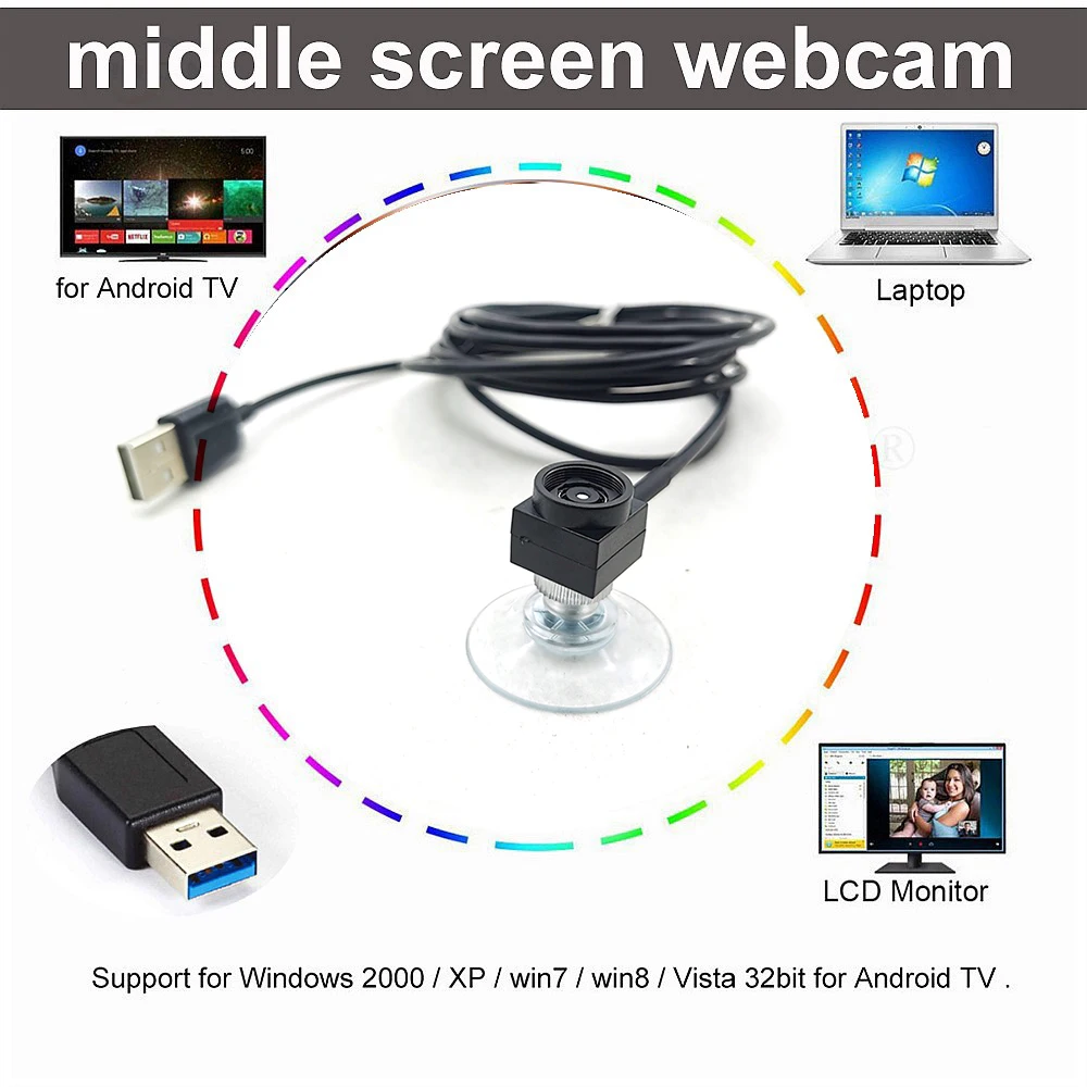5MP/8MP Adjustable Mini USB Webcam & Audio, Wide Angle, OEM | Wholesale