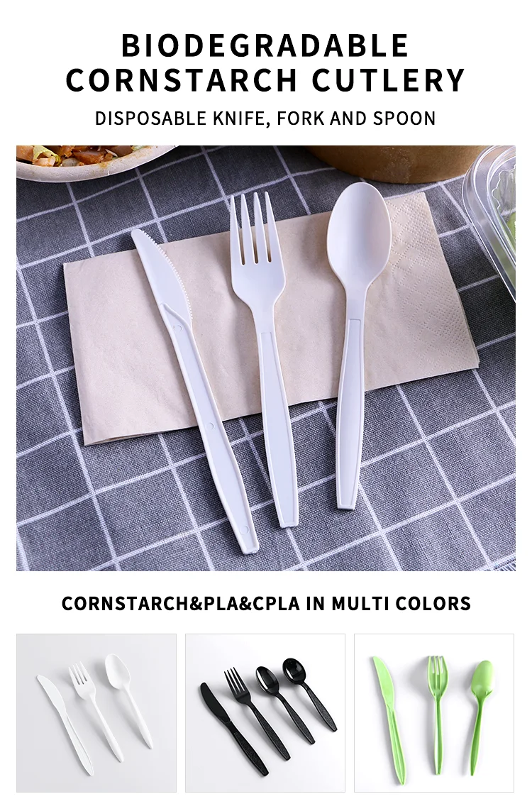 Eco-friendly Corn Starch Cutlery - Disposable & Biodegradable