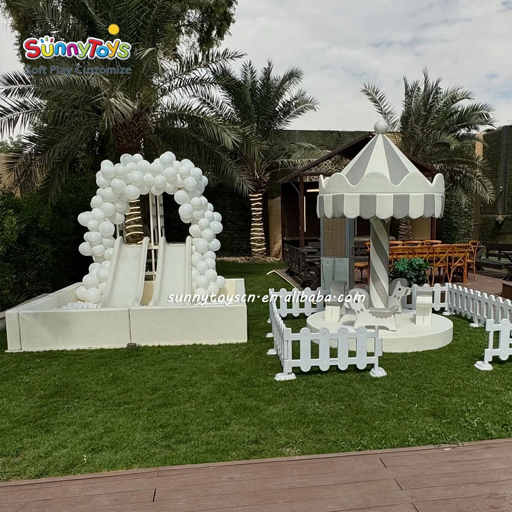 White Soft Play Equipment Set for Kids Indoor Playground