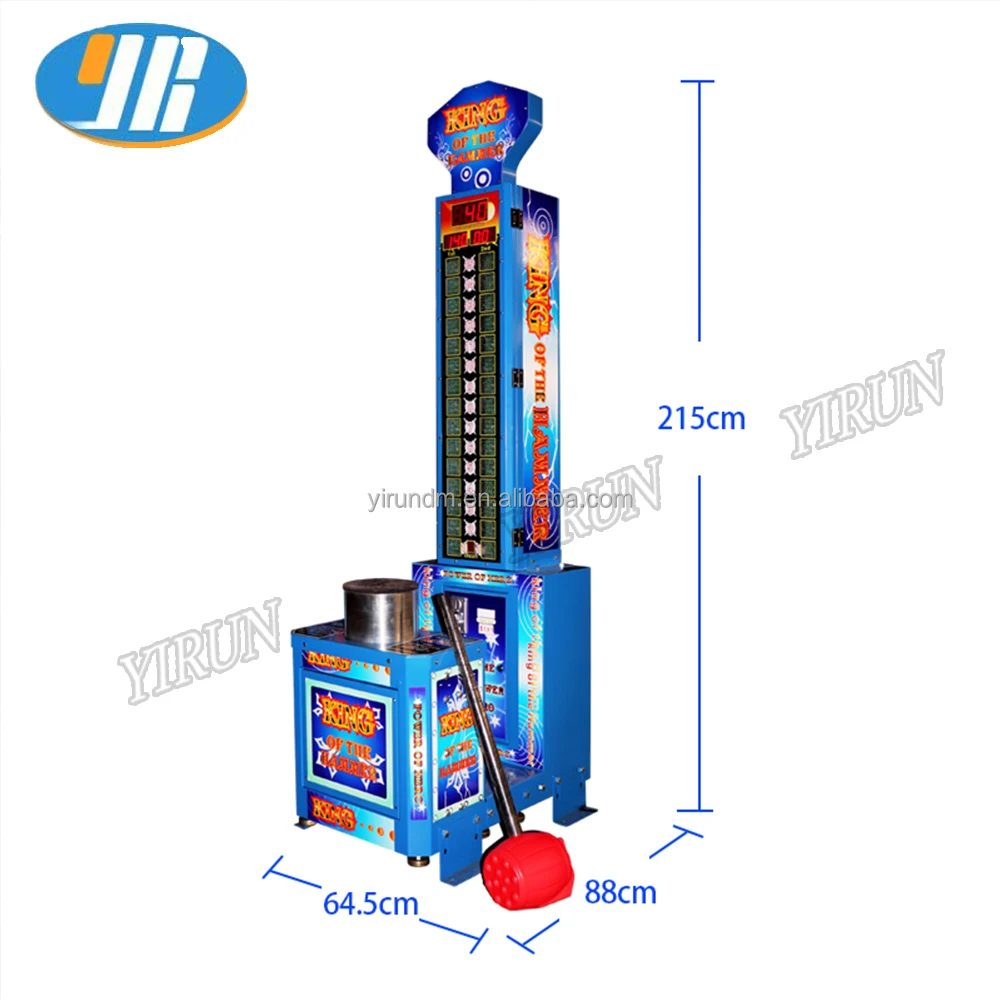King Of The Hammer Coin Pusher Arcade Game Machine Mr. Hammer Iron ...